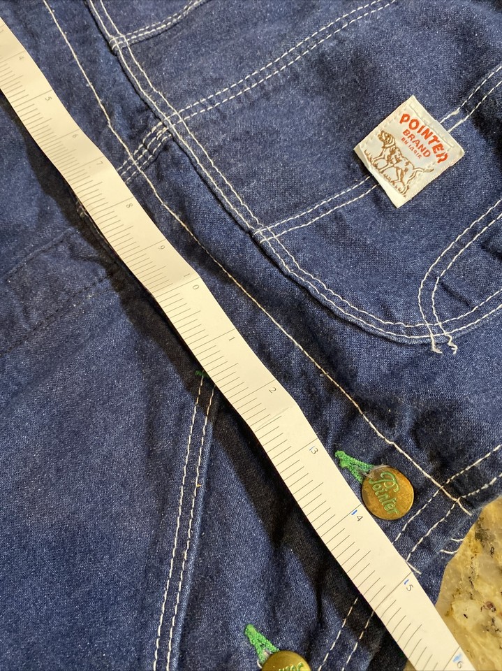 Vintage 60’s POINTER dark Blue Jean Low Back Detachable elastic Bib ...