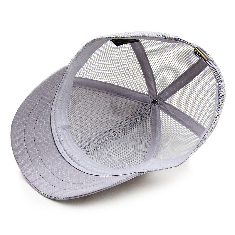 Men Quick Dry Baseball Cap Mesh Back Short Brim Trucker Adjustable ...