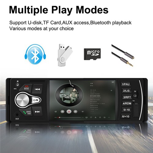 4.1" Car Unit Player MP3/USB/SD/AUX Radio Stereo 1Din Bluetooth FM ...