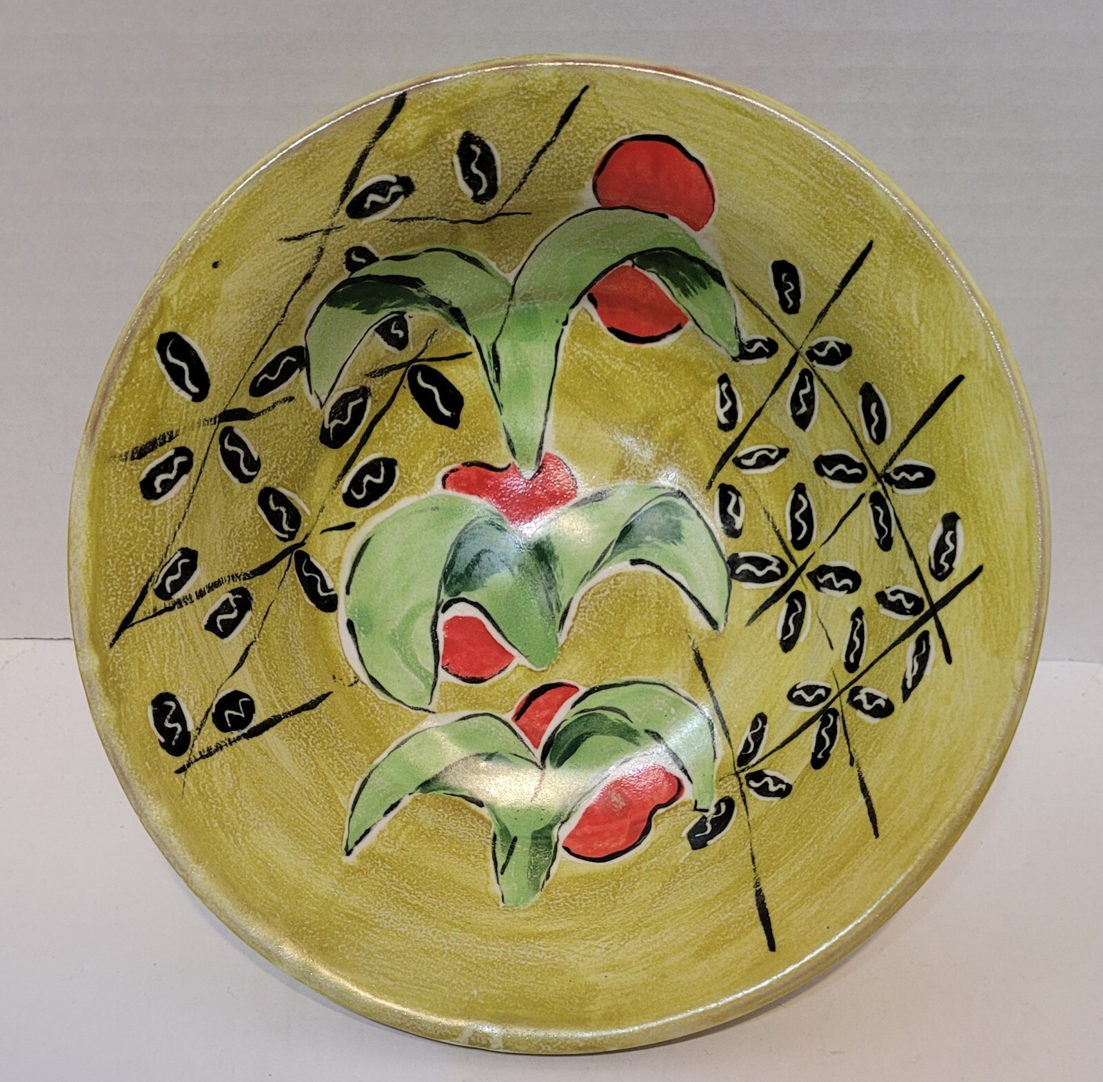 Decroative Hand Painted Red Clay Pottery Bowl 7" MARKED | eBay