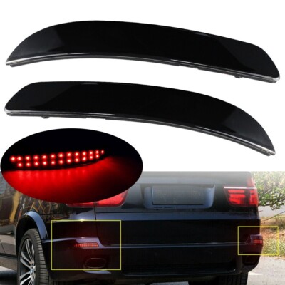 2x Smoke Lens LED Rear Bumper Reflector Stop Brake Lights For 2007-13 ...