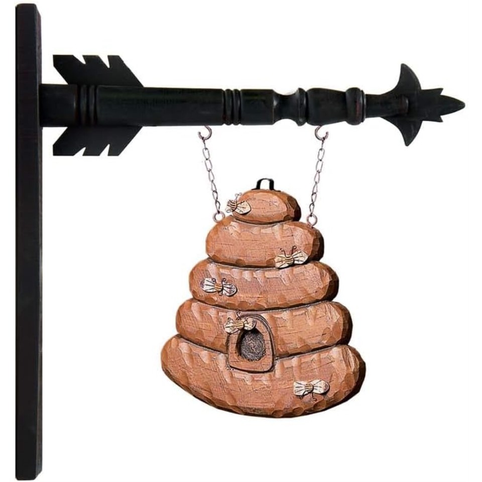 K&K Interiors Hanging Bee Hive Decorative Replacement Sign for Arrow ...