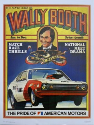 VRHTF VTG STYLE VERY COOL NHRA THE ADVENTURES OF WALLY BOOTH 14"x 20 ...