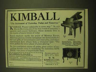 1924 Kimball Style 29 Piano and Model M Phonograph Ad - Kimball The ...