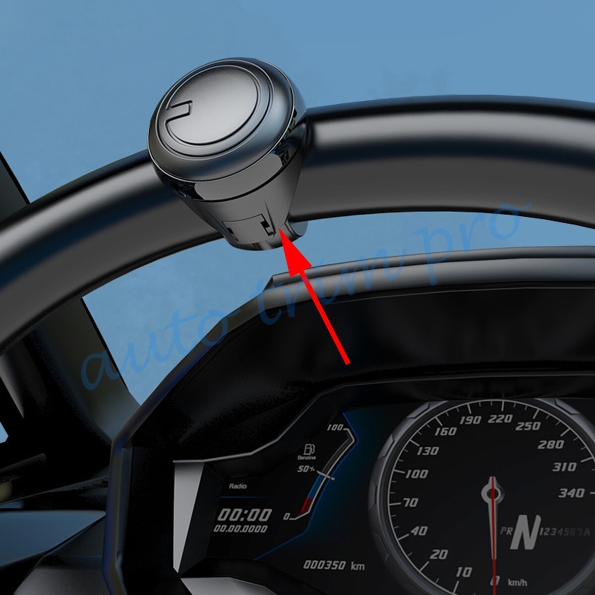 Car Steering Wheel Rotate Booster Ball Spinner Knob Handle Helper Black ...