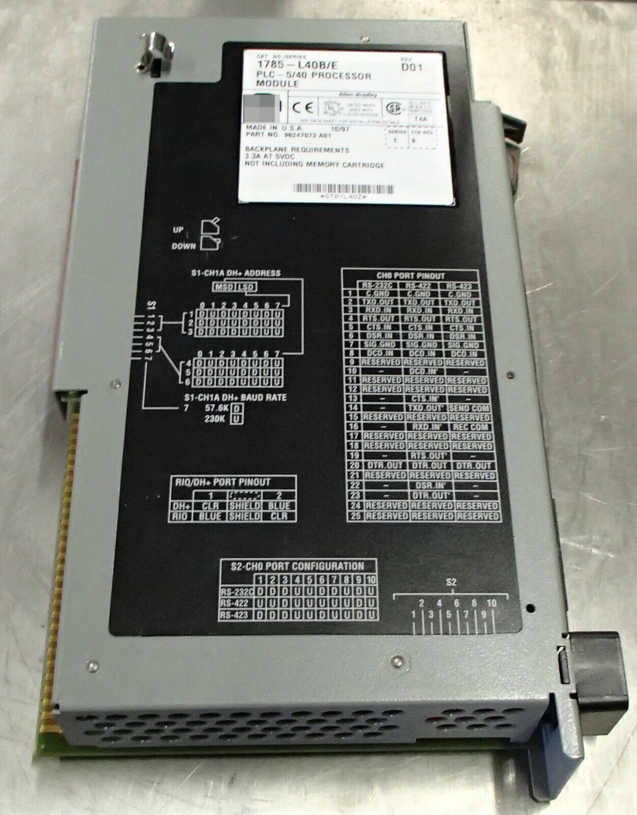 1785-L40B /E PLC-5/40 Processor 48K Word 4 DH+/Remote I/O FRN B.3 | eBay