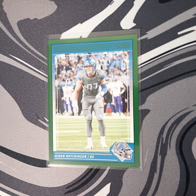 2024 Score Football Aidan Hutchinson Green Parallel #96 Detroit Lions ...