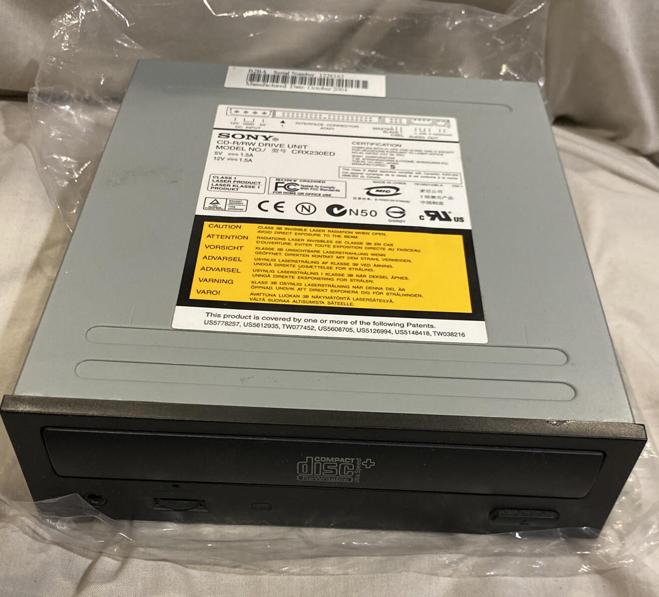 Sony CRX230ED CD-R/RW Drive Unit Internal *Cleaned & Tested | eBay