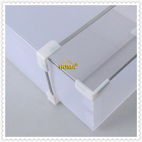 10 Pack Plastic Stackable Shoe Storage Organizer Clear Drawer Box Metal ...