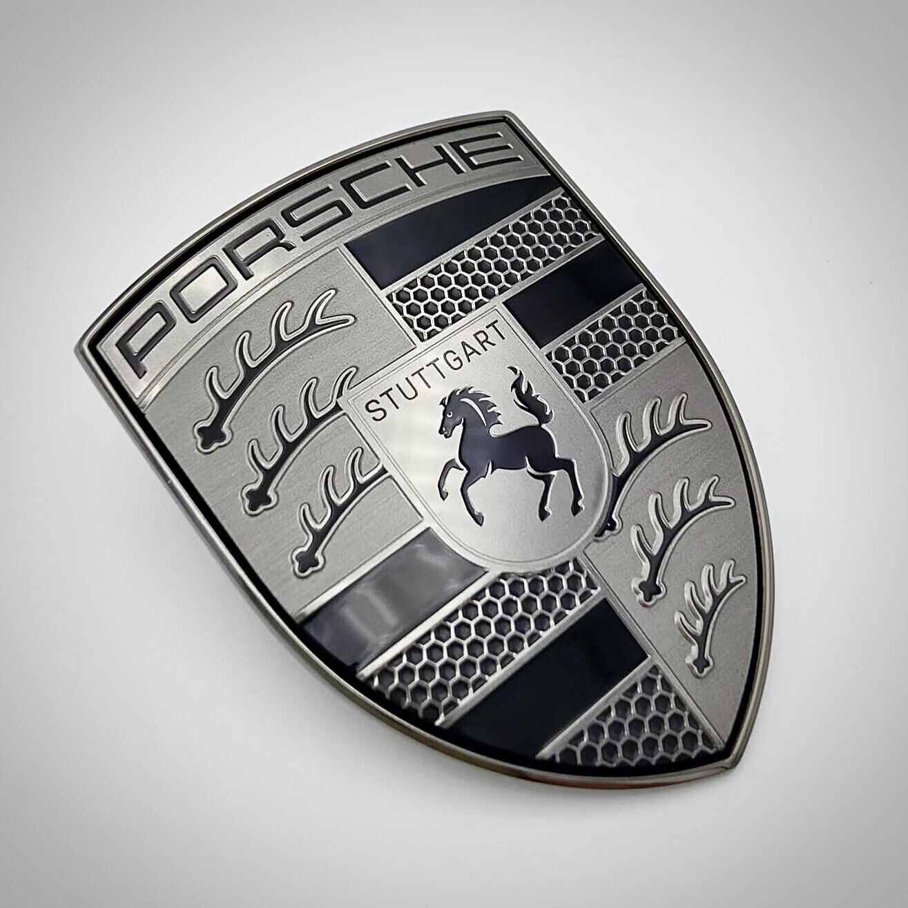 Genuine Porsche Exclusive Turbonite Hood Crest Emblem KIT 95C-853-601-A ...