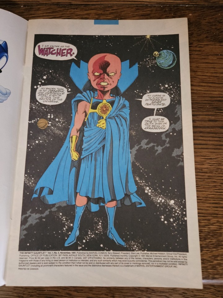 Infinity Gauntlet #5 - MARVEL - Nov '91- Thanos Vs Galactus and ...
