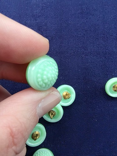 Set Of 6 Uranium Glass Gumdrop Buttons | eBay