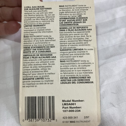 Mini Maglite 2PK 2-cell AAA Krypton Lamp Replacement LM3A001 | eBay