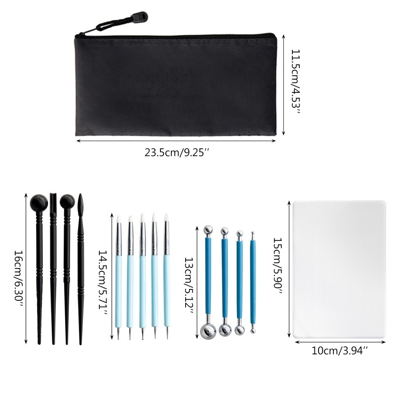 15 Pieces Fundamental Clay Tools Kit with Creasing Sticks Roller ...
