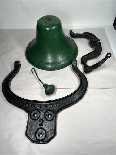 Antique Crystal Metal No 2 Cast Iron Bell & Yoke Made in the USA | eBay