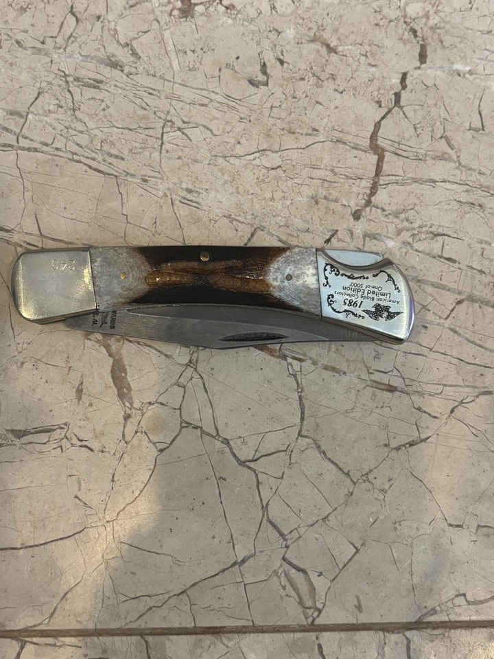 1985 Parker Edwards Damascus Lockback Knife – ABC 1 of 5000 #249 With ...