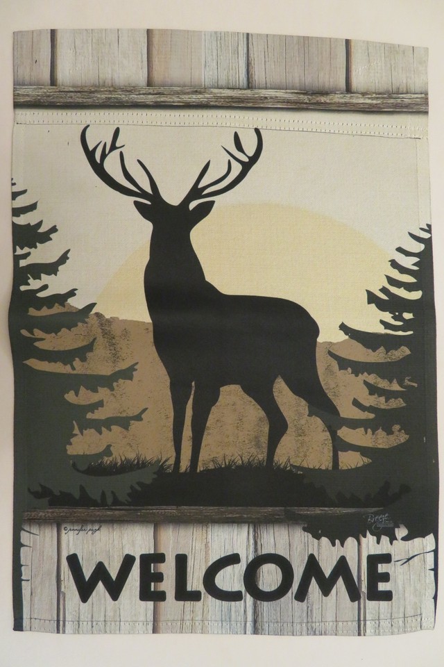 "WELCOME" Deer, Buck on Mountain Ridge, Wildlife Animal, decorative ...