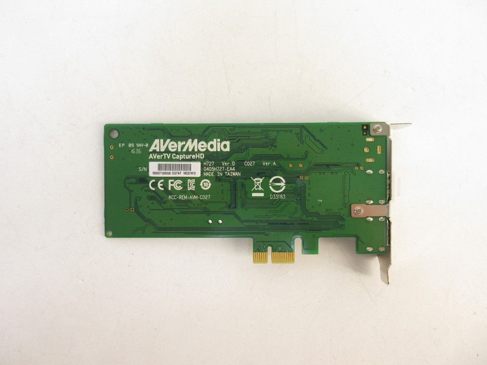 AVerMedia AVerTV CaptureHD H727 Ver D PCIe x1 HDMI Low Profile Capture ...