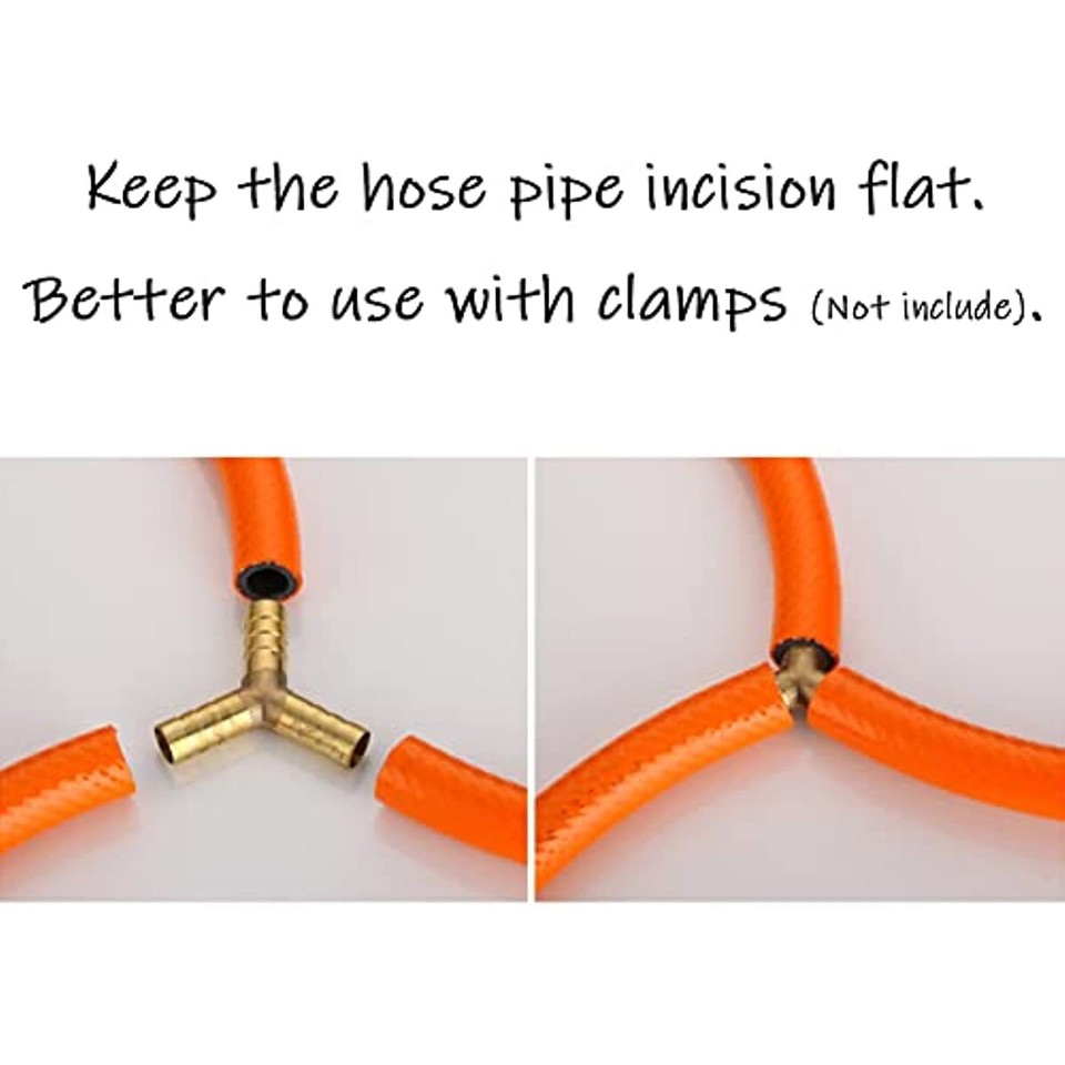 3PCS Brass Y Barb Fitting 3/4"OD 3-Way Union Intersection Hose Pipe ...