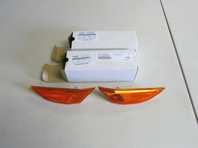 Porsche 991 OEM Side Marker Pair Amber 99163115502 + 99163115602 | eBay
