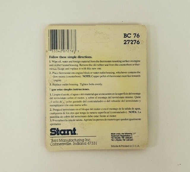 Engine Coolant Thermostat Seal-Auto Trans Stant 27276 for sale online ...