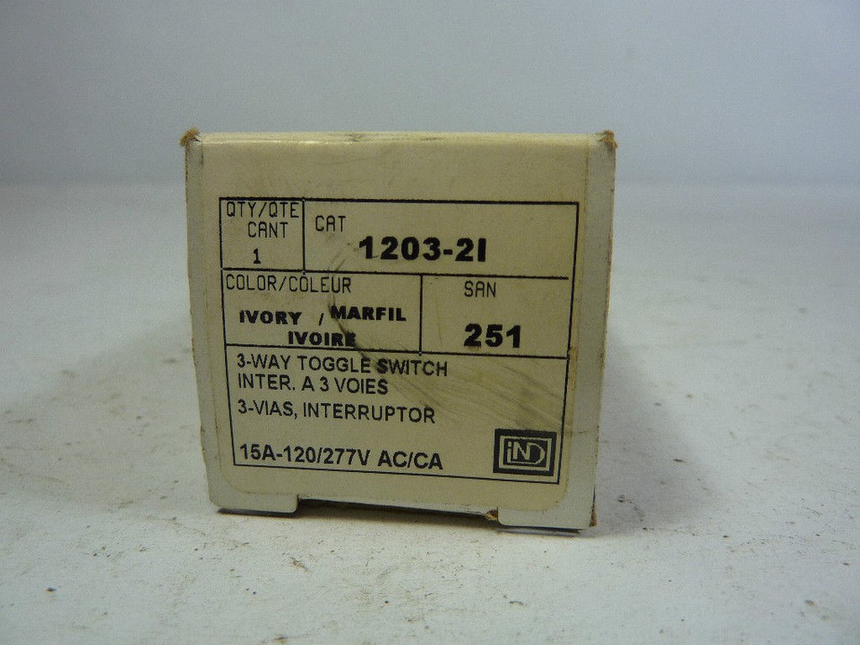 Leviton 1203-2I Toggle Switch 15 Amp 120/277V NEW | eBay