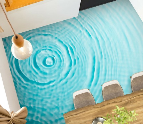 3D Blue Water PKE3041 Floor WallPaper Murals Wallpaper Mural Print Bea ...