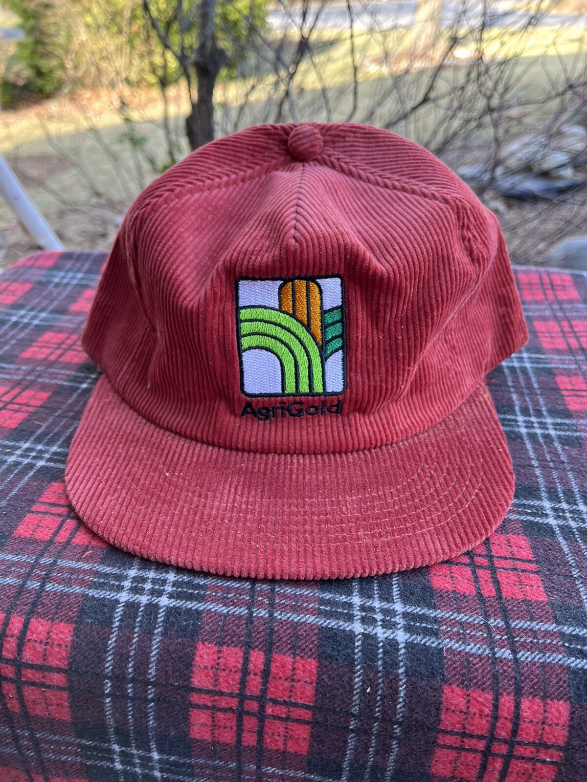 Vintage 80’s Agrigold Corduroy Logo Trucker Hat Adjus… - Gem