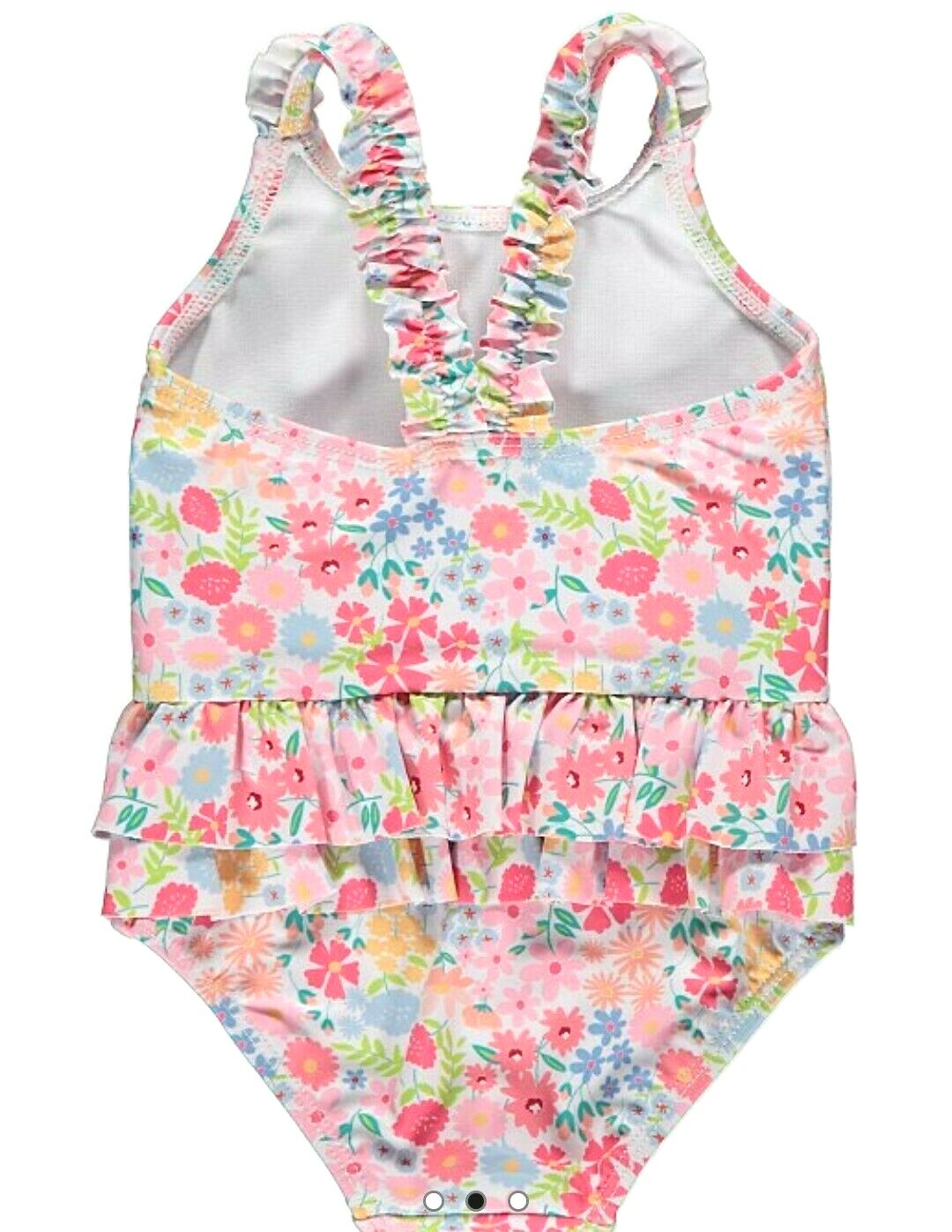 Baby girls Pink Floral Ruffled Swimsuit | eBay UK