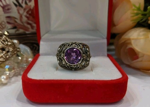 Vintage USSR Silver 875 Ring, Moscow Jewelry Factory, Alexandrite, Size ...