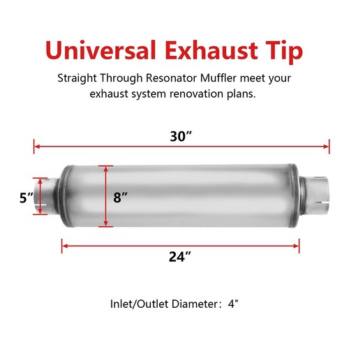 5" Inlet Diesel Exhaust Muffler,5 Inch Inlet/Outlet Resonator Muffler ...