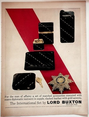 Lord Buxton Vintage Print Ad 1958 International Set Leather Accessories ...