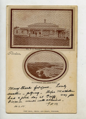 1905 PU UB POSTCARD KATOOMBA HOME OF F.PREBBLE RACECOURSE & GOLF COURSE ...