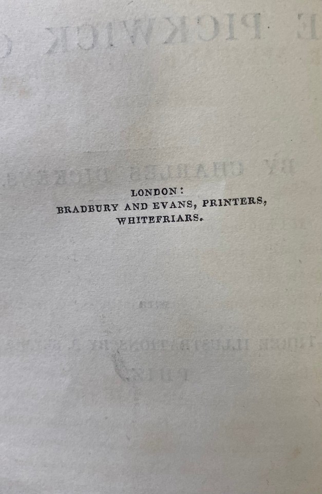 Posthumous Papers Pickwick Club Charles Dickens 1st Edition Bayntun ...
