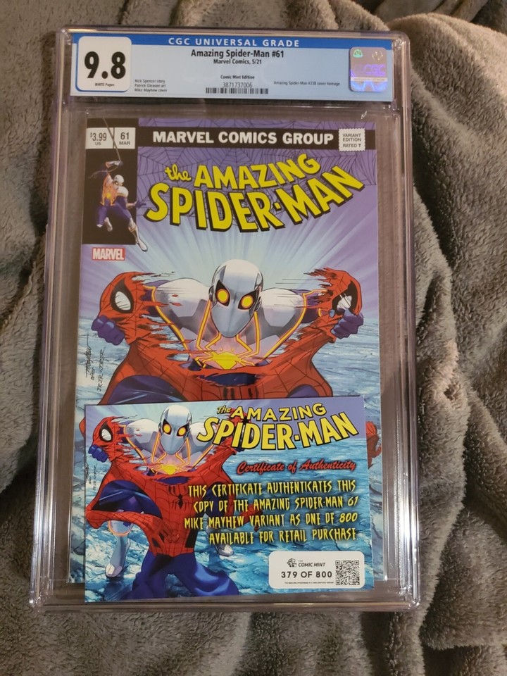 AMAZING SPIDER-MAN 61 CGC 9.8 MIKE MAYHEW VARIANT ASM 238 HOMAGE LTD ...