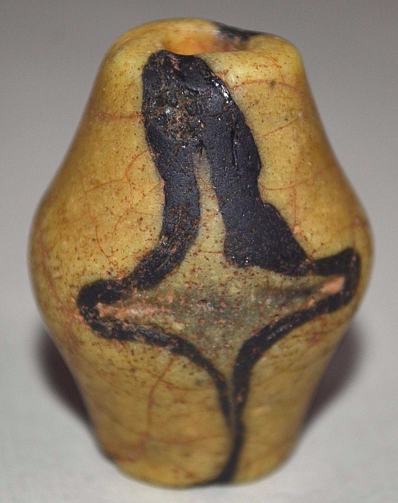 Antique Akoso Bodom African Powder Glass Eye Bead Black Core Ghana ...