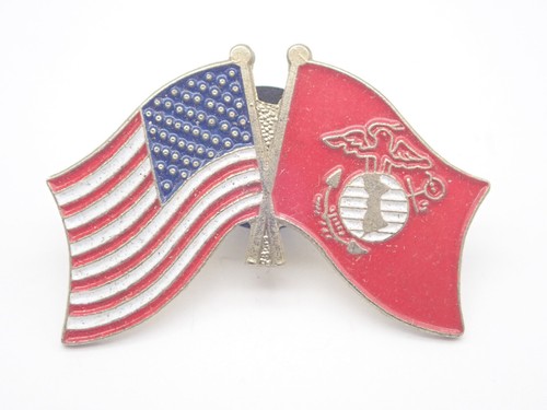 USMC Flag and American Flag Marines USA Vintage Lapel Pin | eBay