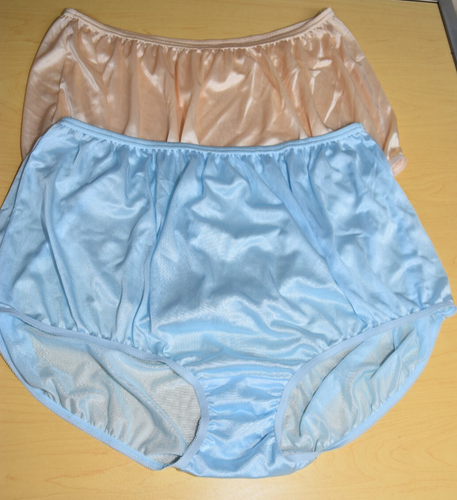 2 New Nylon Blue Cream Brief Panty Lot Size 14 style 331 | eBay