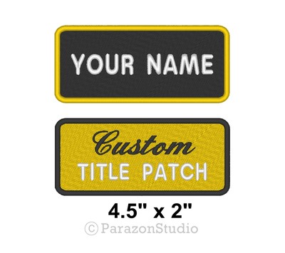 Custom Embroidered Name Tag Sew on Patch Motorcycle Biker Badge 4.5" x ...