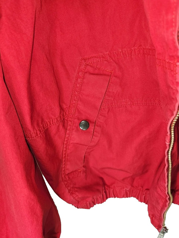 Supreme cotton hooded Raglan jacket Mens Medium Red Water Resistant ...
