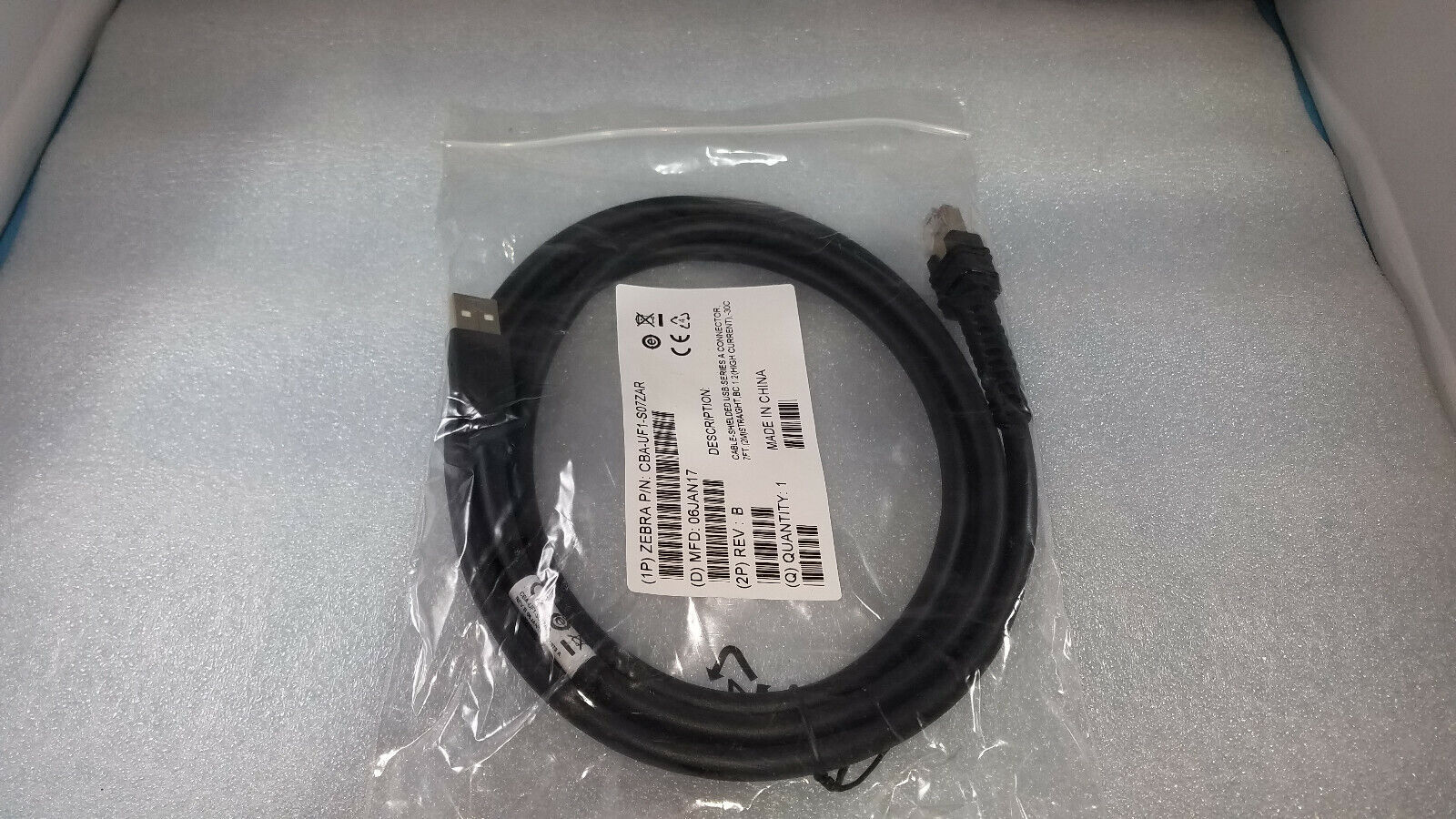 New Zebra Motorola DS3608 Cable CBA-UF1-S07ZAR Shielded USB Series A ...