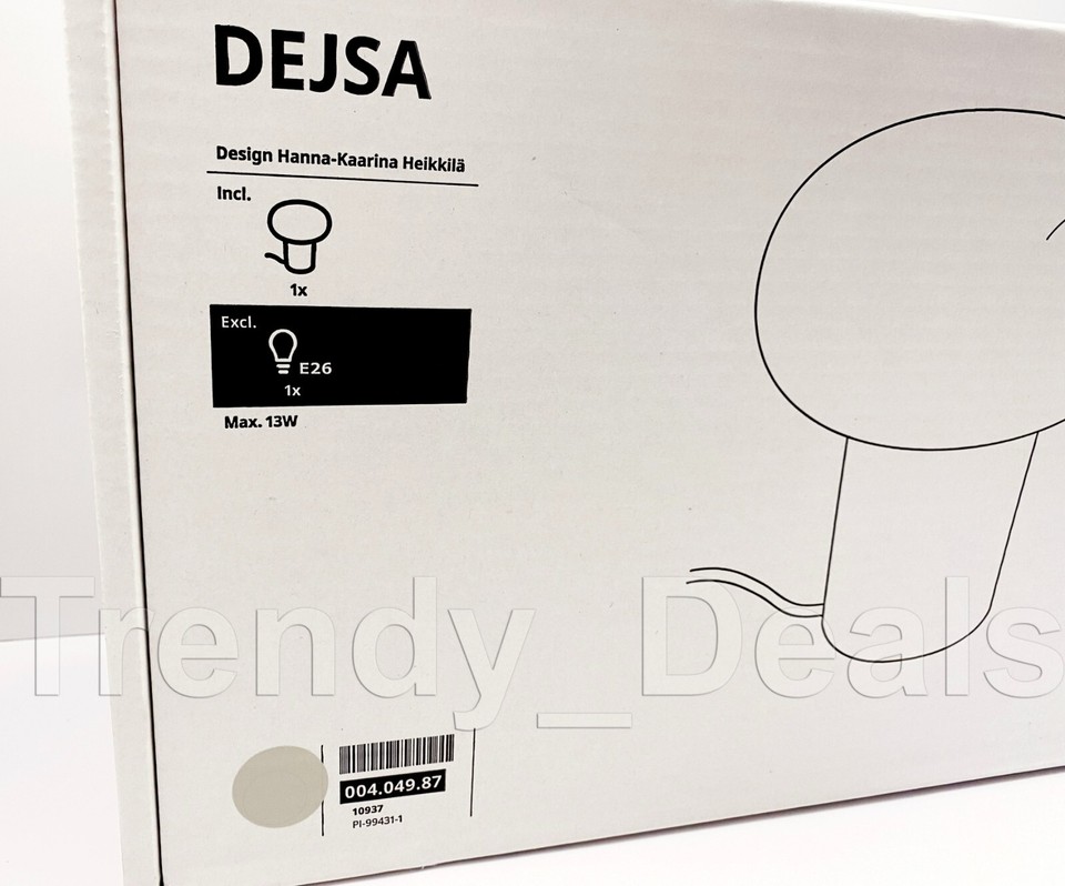 Ikea DEJSA Table Lamp Beige/Opal Glass Mushroom 11" Latest Modern - New ...