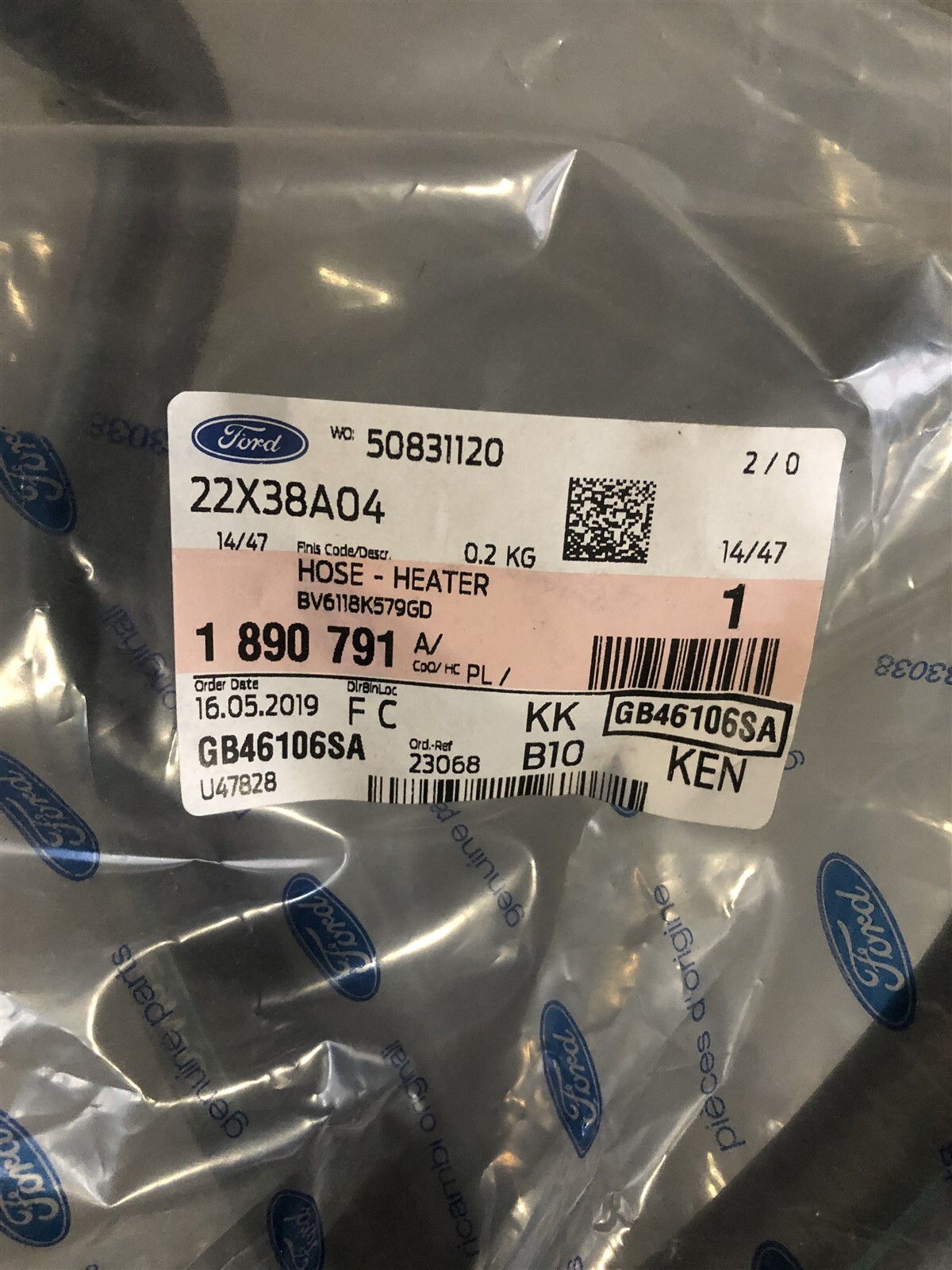 Genuine Ford Focus Heater Hose OEM Bv6118k580gf Bv6118k579gd for sale ...