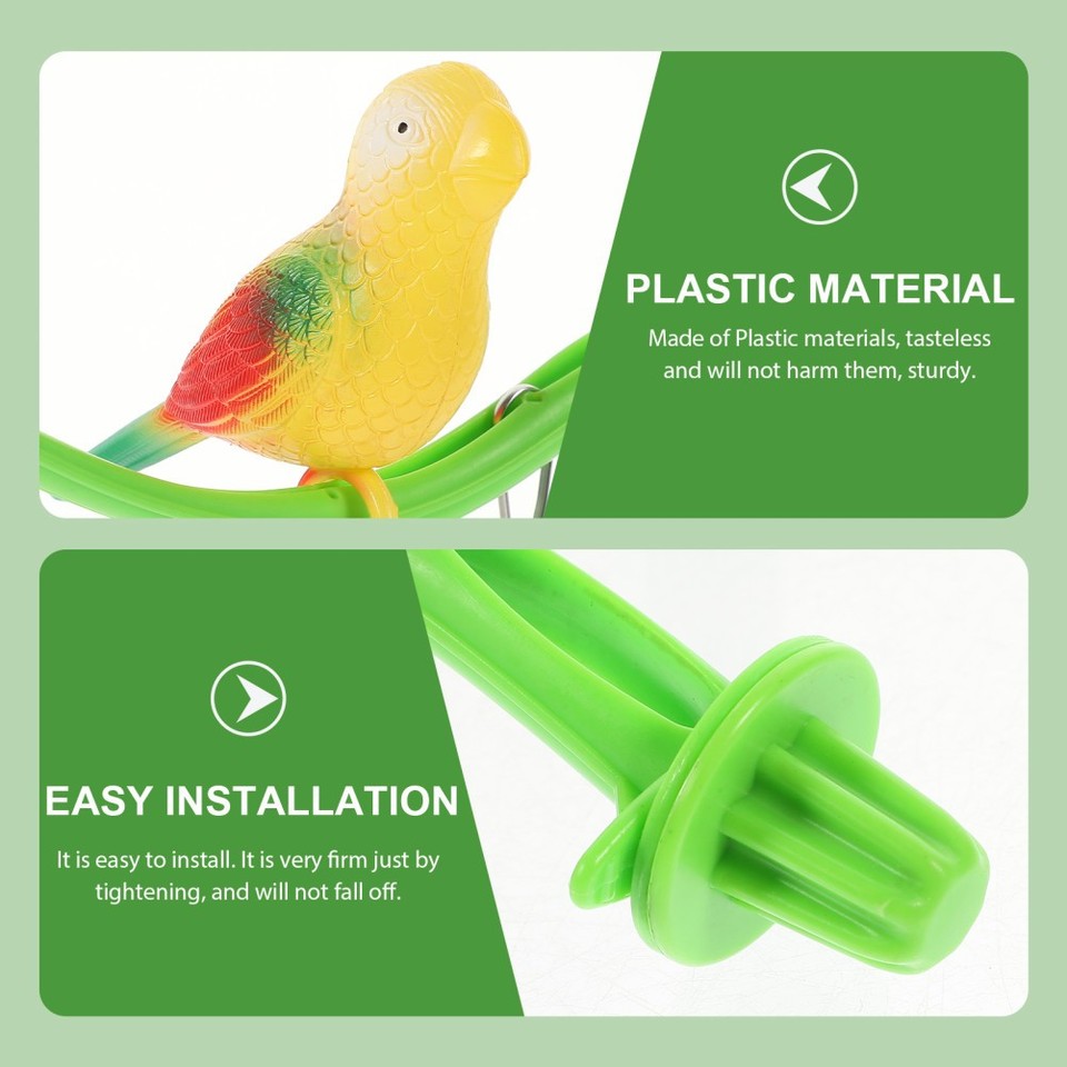 Plastic Bird Perch Toy Stand for Parakeet Parrot Cage Play and Exercise ...