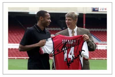 THIERRY HENRY & ARSENE WENGER Signed Autograph PHOTO Signature Print ...
