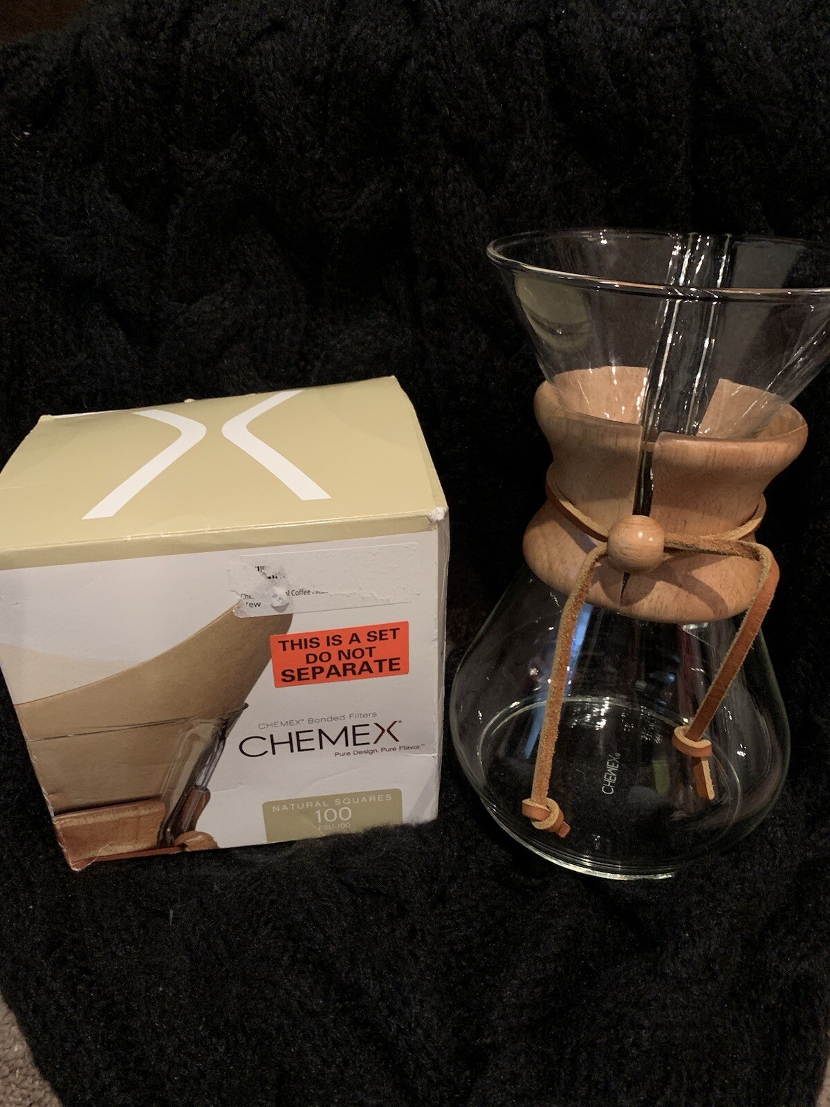 Chemex Auer Glass Pour Over 8 Cup Coffee Maker With Box of Chemex ...