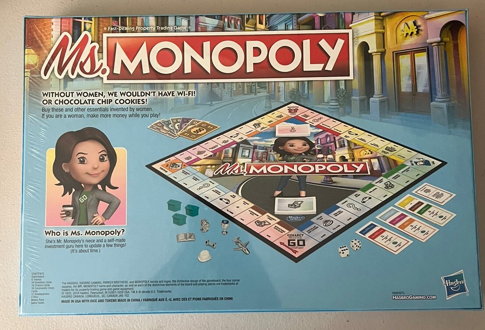 NEW Ms. Monopoly Board Game for Ages 8 & Up Hasbro Ms Miss Monopoly ...