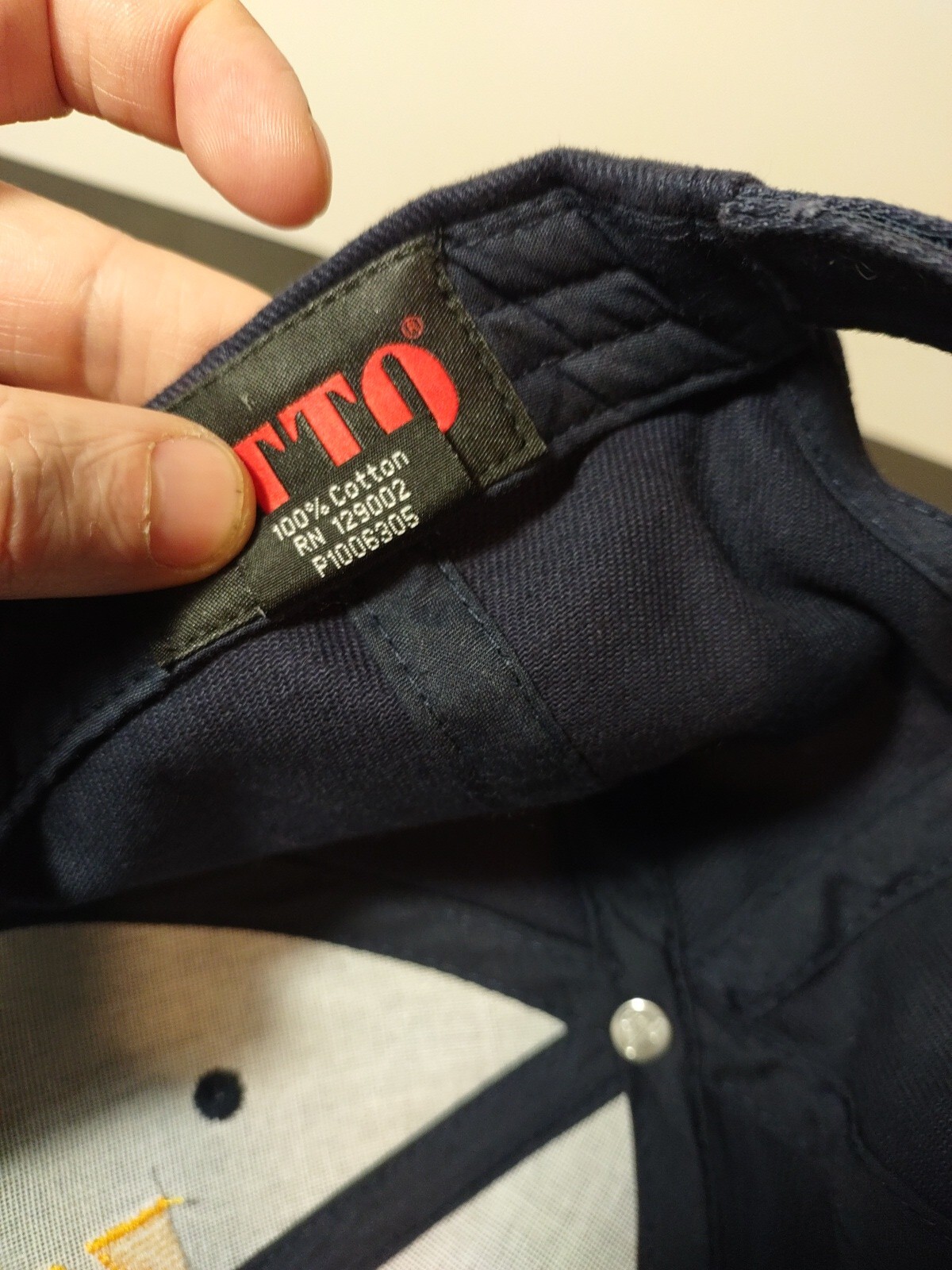 UP Otto Hat Cap Navy Blue Gold Logo Hook Loop Tape Ad… - Gem