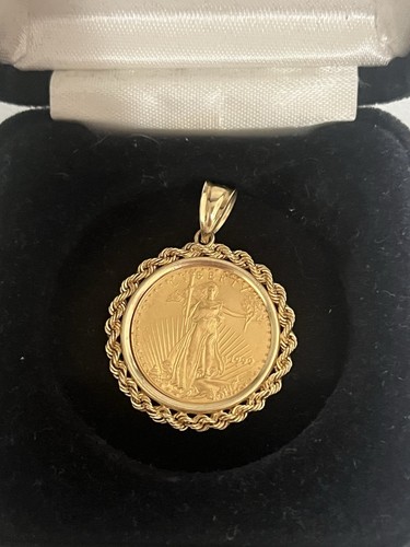 1999 1/4 Oz Gold Eagle In 14 K Yellow Gold Rope Bezel | eBay