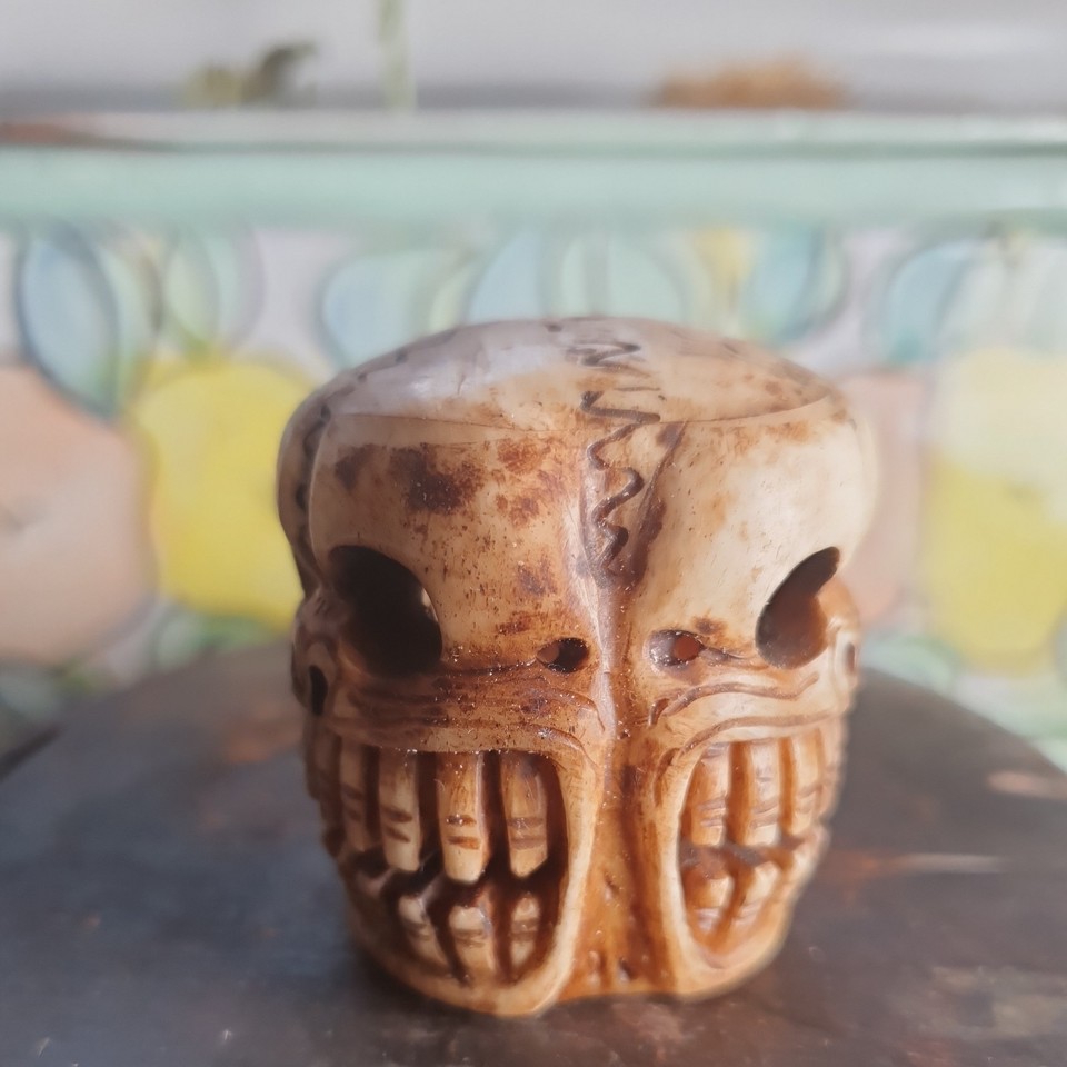 3 Sides Hand Carved Vintage Citipati Skull Head Pendant | eBay UK